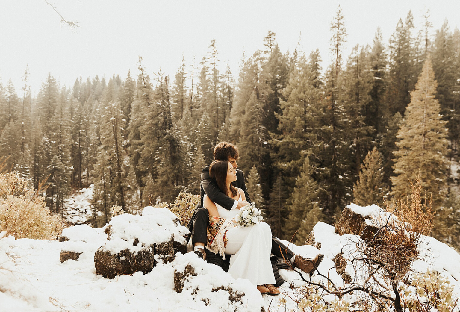 Real Weddings Wednesday: Mt. Shasta Elopement—Jessica + Tal