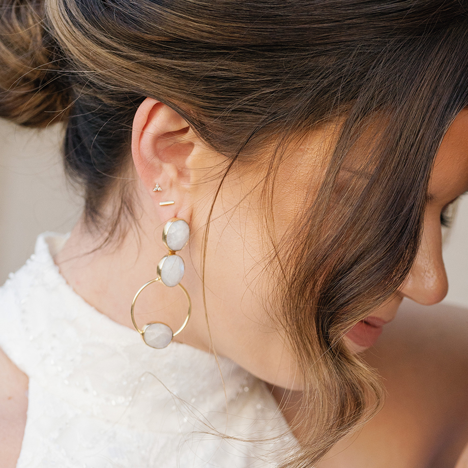 Real Weddings Magazine Giveaway: Luna Moonstone Hoop Earrings by Mary K. Kendig